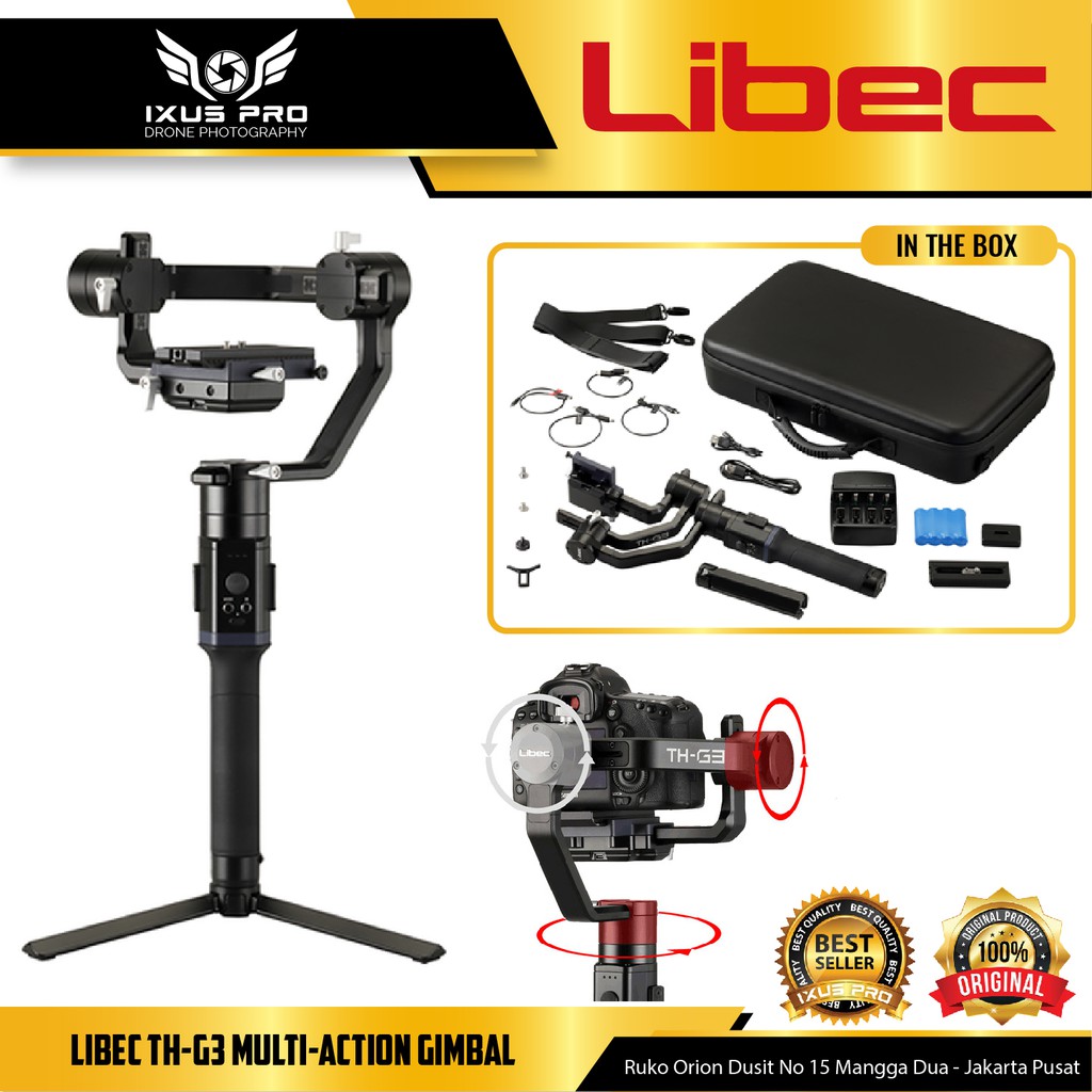Jual Libec TH-G3 Multi-Action Gimbal - 3 Axis Gimbal Stabilizer | Shopee Indonesia