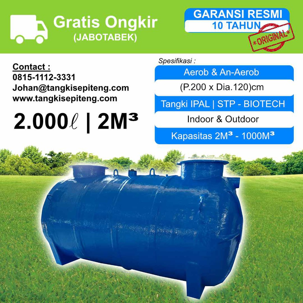 Jual Tangki IPAL 2000 liter/2m3 - TANGKI BIOTECH | Shopee Indonesia
