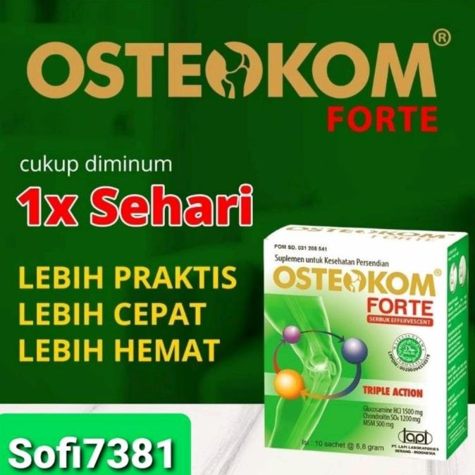 Jual ORIGINAL!! OSTEOKOM FORTE per BOX isi 10 Sachet Halal | Shopee ...
