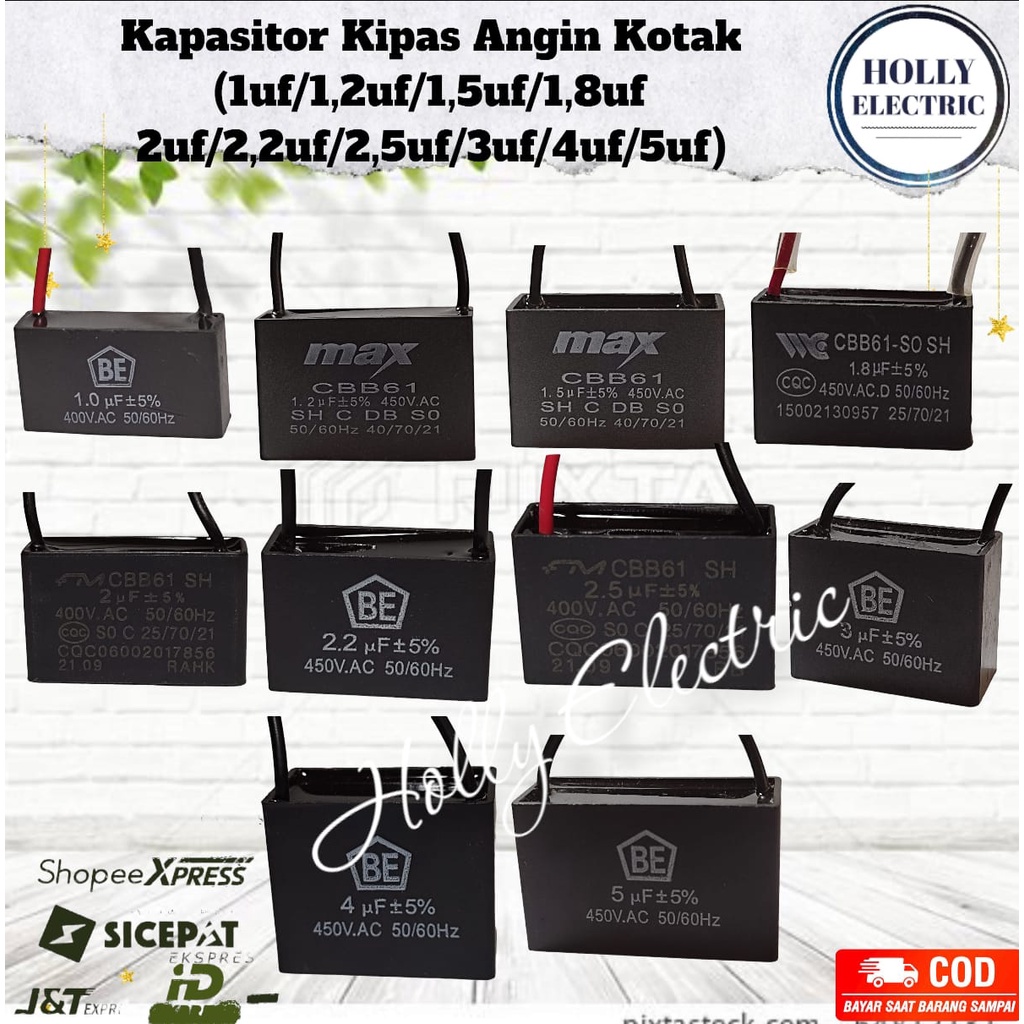 Jual Kapasitor Kipas Angin Kotak (1uf/1,2uf/1,5uf/1,8uf/2uf/2,2uf/2,5uf/3uf/4uf/5uf) | Shopee ...