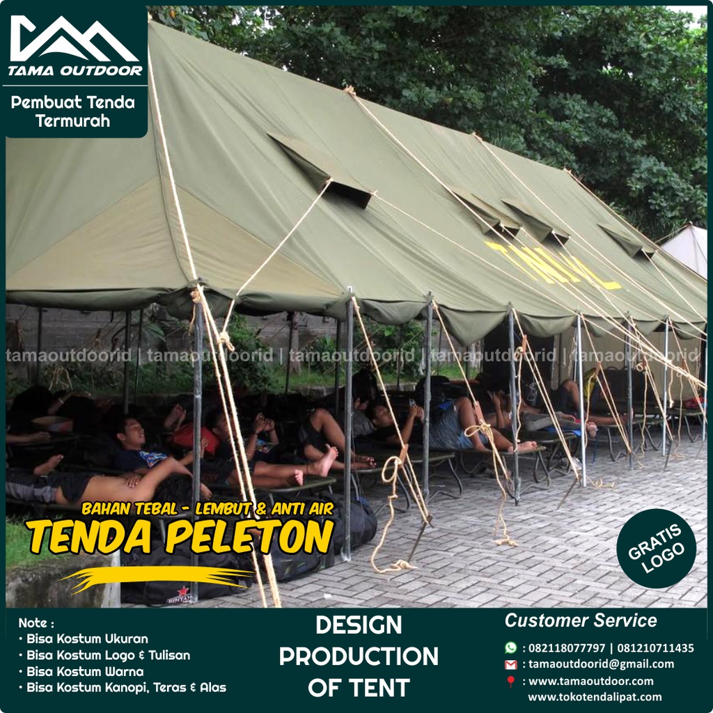 Jual Tenda Peleton TNI Komando Pramuka - Ukuran 6x14x3 Perkemahan ...