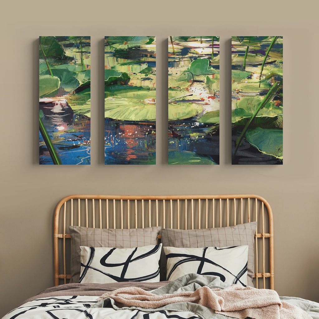 Jual Lukisan Panel Kanvas Printing Tema Lilypad Aestethic Wall ...