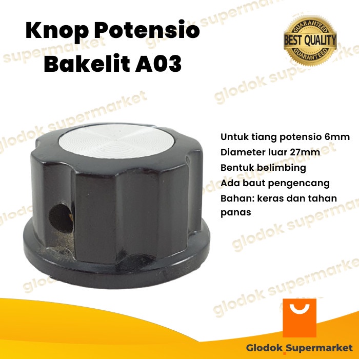 Jual Produk Terbaru Knop Potensio Bakelit Baut A03 Belimbing Diameter ...