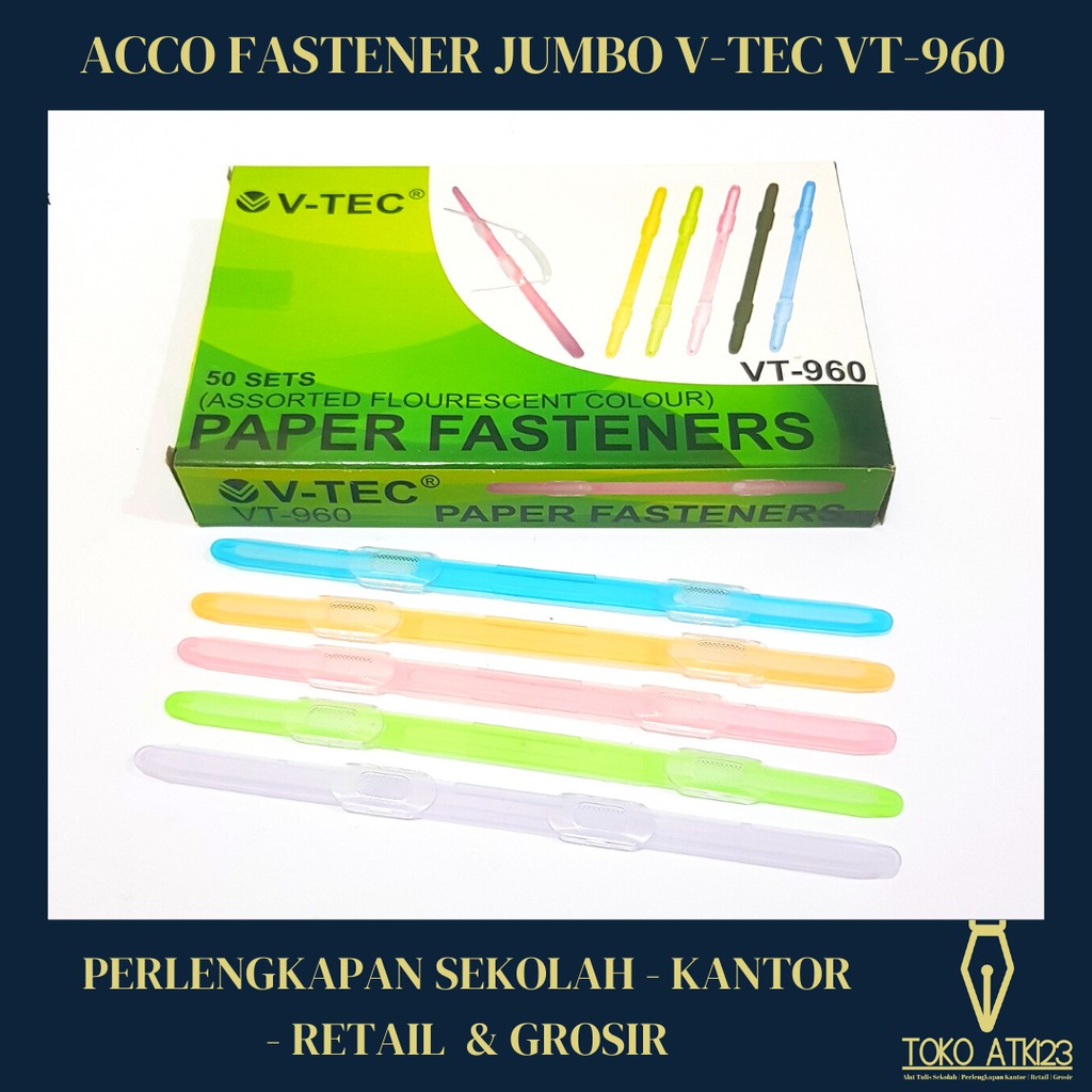 Jual Acco Paper Fastener / Snelhetcer V-Tec VT-960 Besar Isi 50 pcs ...