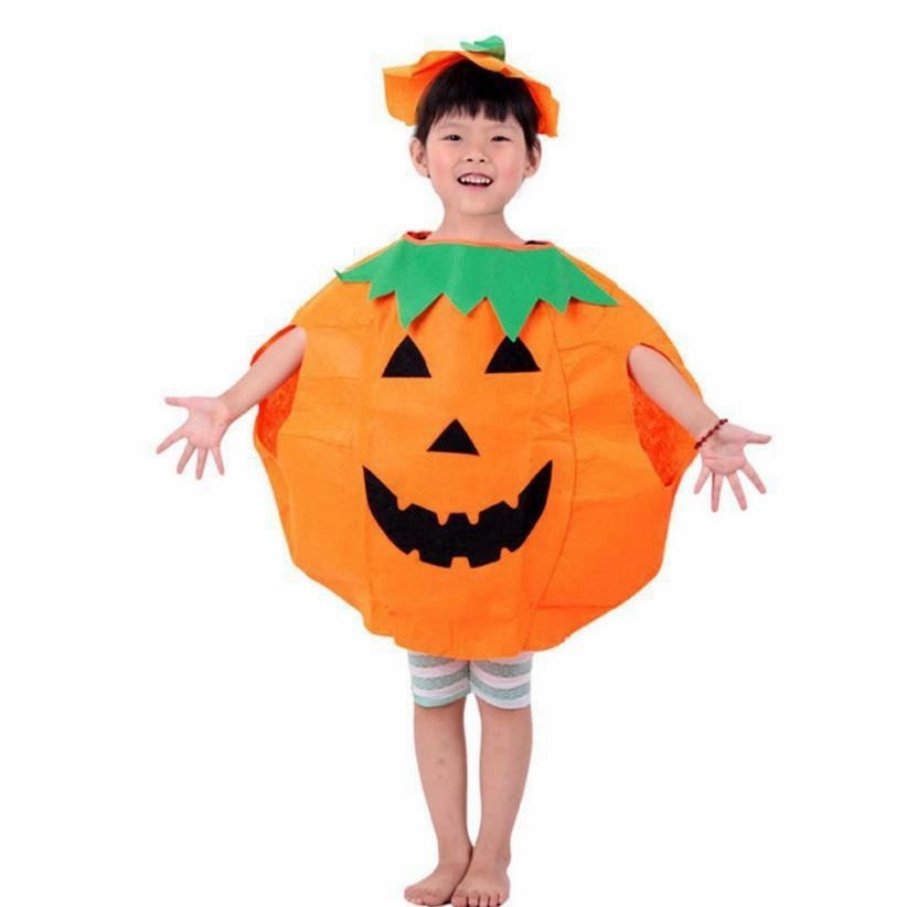 Jual Kostum Labu Halloween Anak Cosplay Pumpkin Haloween Kids Costume ...