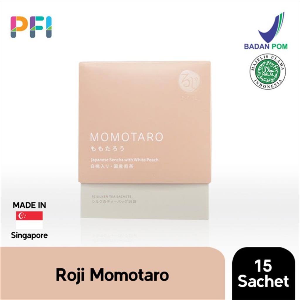 Jual ROJI Momotaro Green Tea With White Peach 1 BOX ISI (15 SACHETS) | Shopee Indonesia