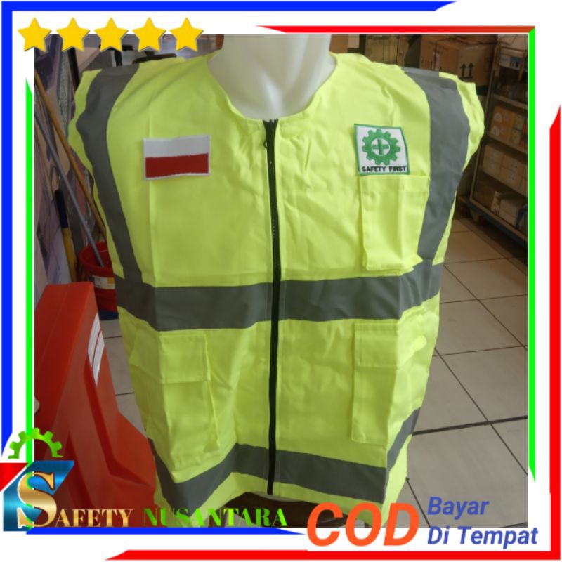 Jual Rompi Safety Drill Bonus Logo K3 dan Bendera - Rompi Safety Proyek ...