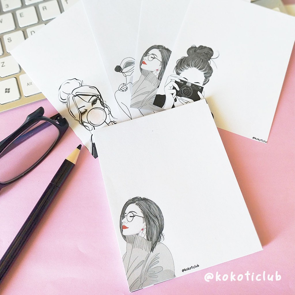 Jual CUSTOM Notepad/Memopad Tema Black&White/60 Lbr/Uk.9x11 Cm | Shopee ...