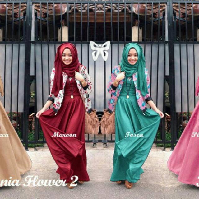 Jual sis Vania Flower ready maroon | Shopee Indonesia