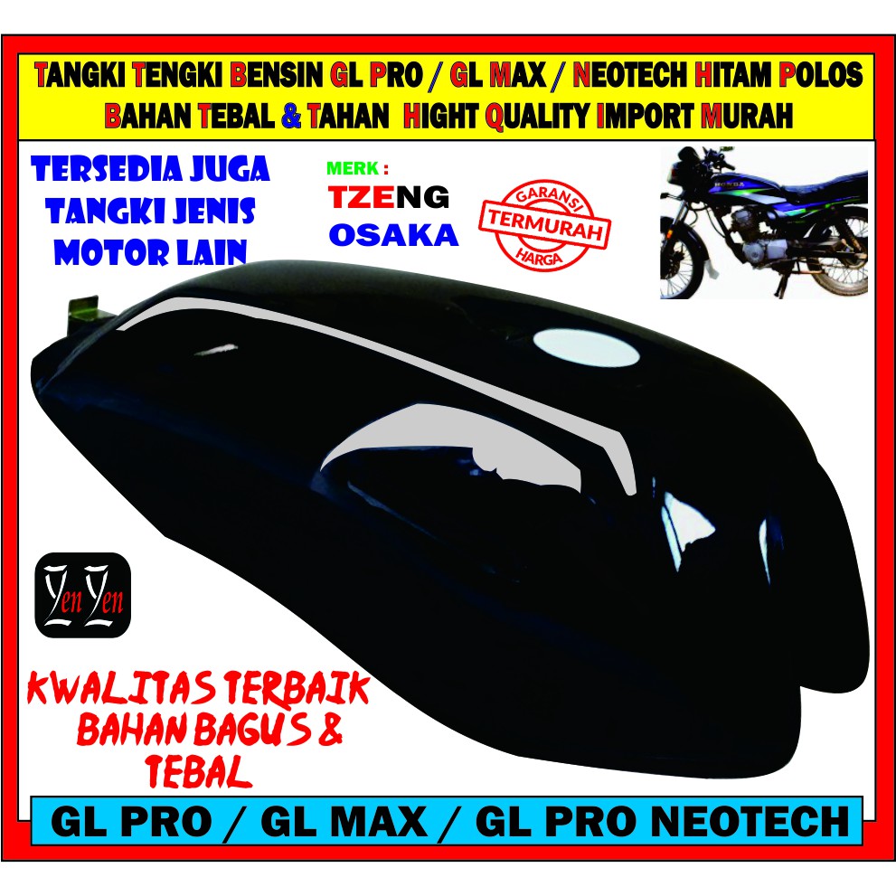 Jual TANGKI TENGKI BENSIN GL PRO / GL MAX / NEOTECH HITAM POLOS BAHAN ...