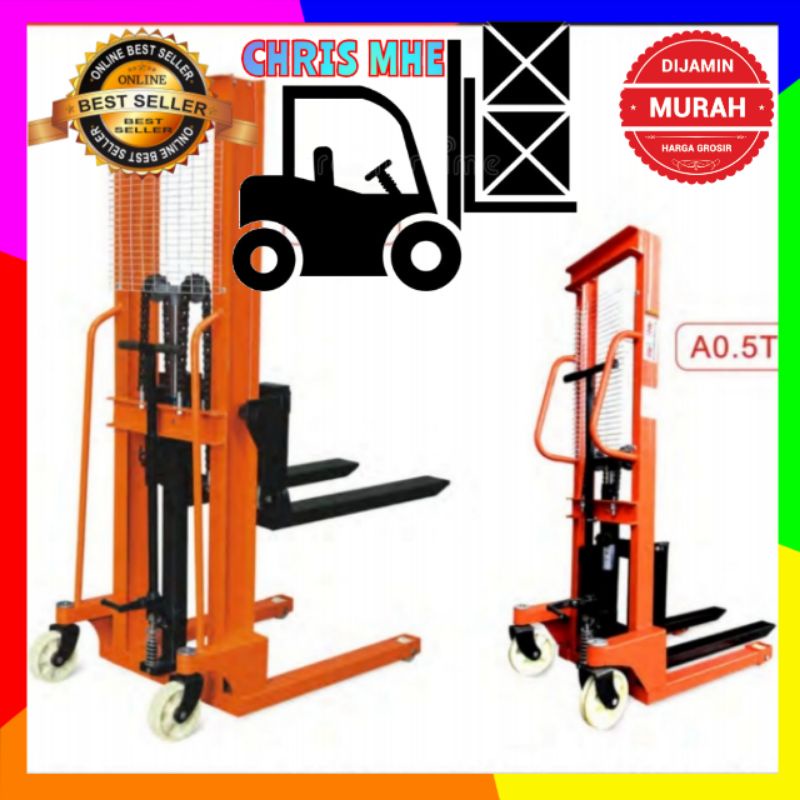 Jual Hand stacker 500kg/1.2meter / hand lift / hand pallet / hand ...