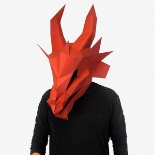 Jual Japanese Papercraft Topeng Naga Dragon Naga Mask Premium 3D Unik ...