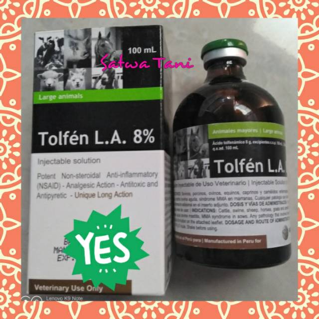 Jual Tolfen LA 8% (antibiotik ampuh mastitis dan pernafasan) | Shopee ...
