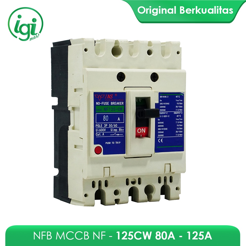 Jual NFB NO FUSE BREAKER NF-125CW 80A - 125A / MCCB NF 125CW 80A-125A | Shopee Indonesia
