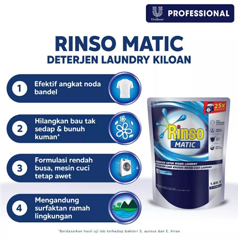 Jual Rinso matic deterjen cair 1.65L | Shopee Indonesia