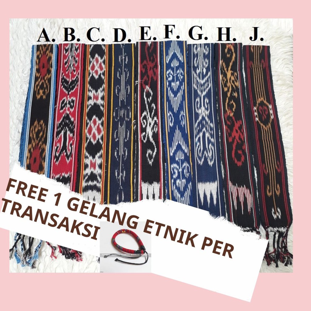 Ikat Kepala Tenun Murah | Syal Scarf Kain Tenun Motif Dayak, Toraja ...