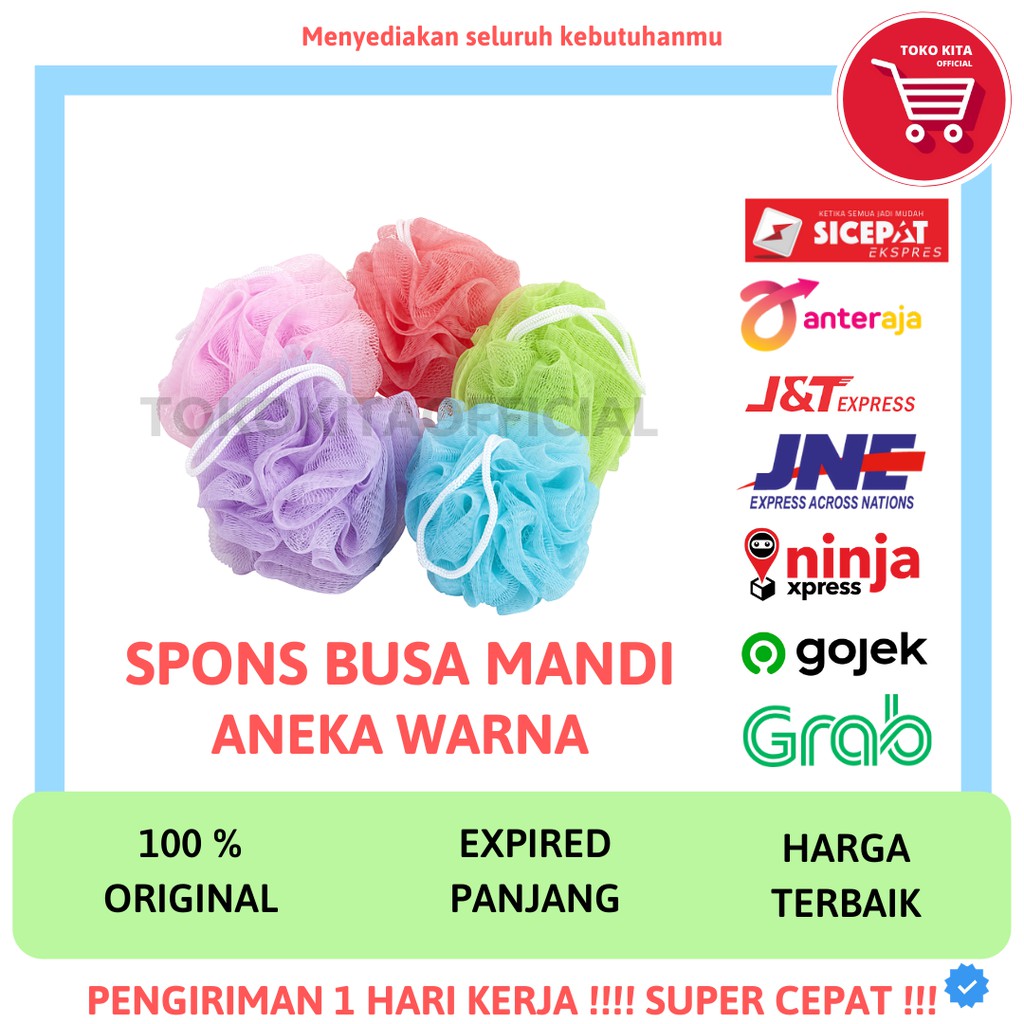 Jual SPONS JARING BUSA SABUN MANDI BATH SPONGE SPONS SHOWER PUFF MANDI ...