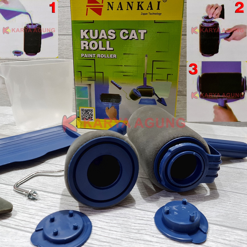 Jual Kuas Rol Isi Cat Tembok Dinding NANKAI 5 in 1 / Alat Roll ...