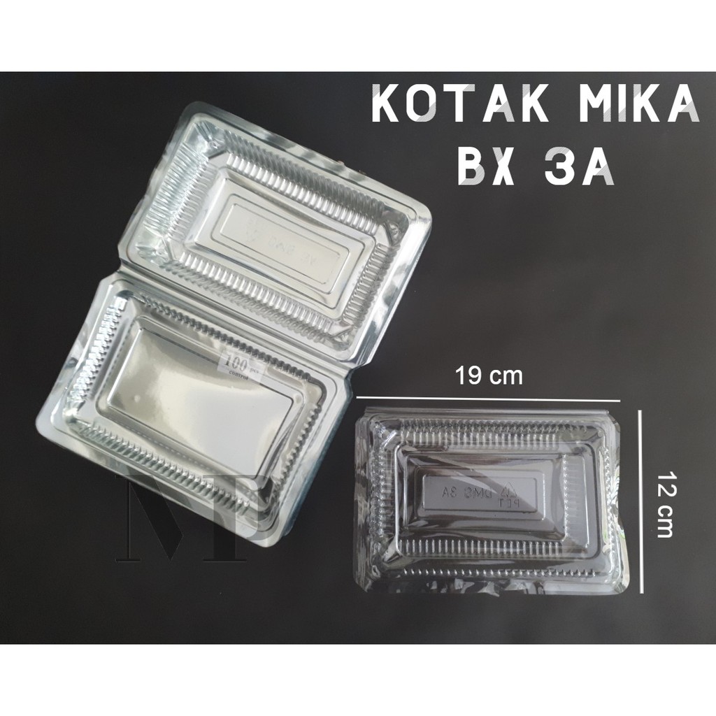 Jual Plastik Mika BX 3A Kotak MIka 100 pcs Box Nasi Kue Dimsum | Shopee ...