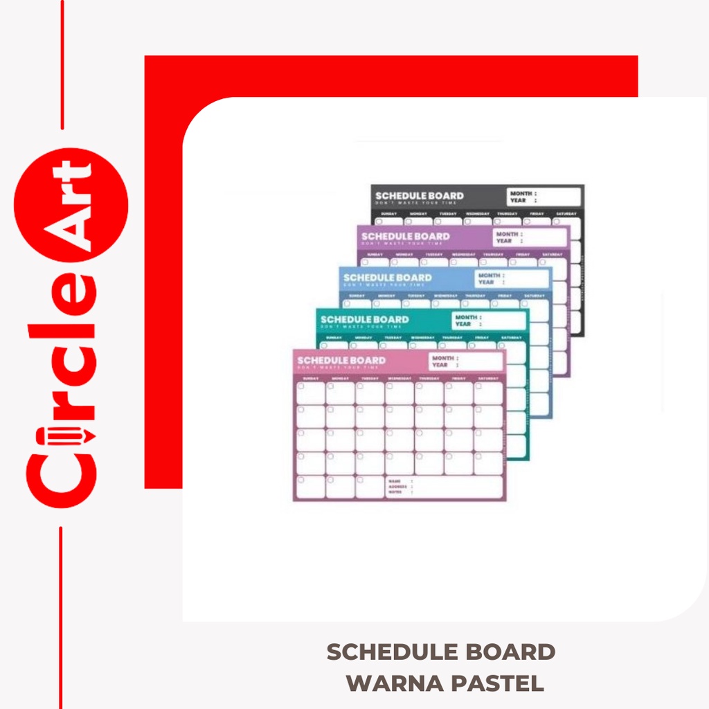 Jual Schedule Board Warna Dasar dan Pastel / Papan Tulis Tempel / Paket ...