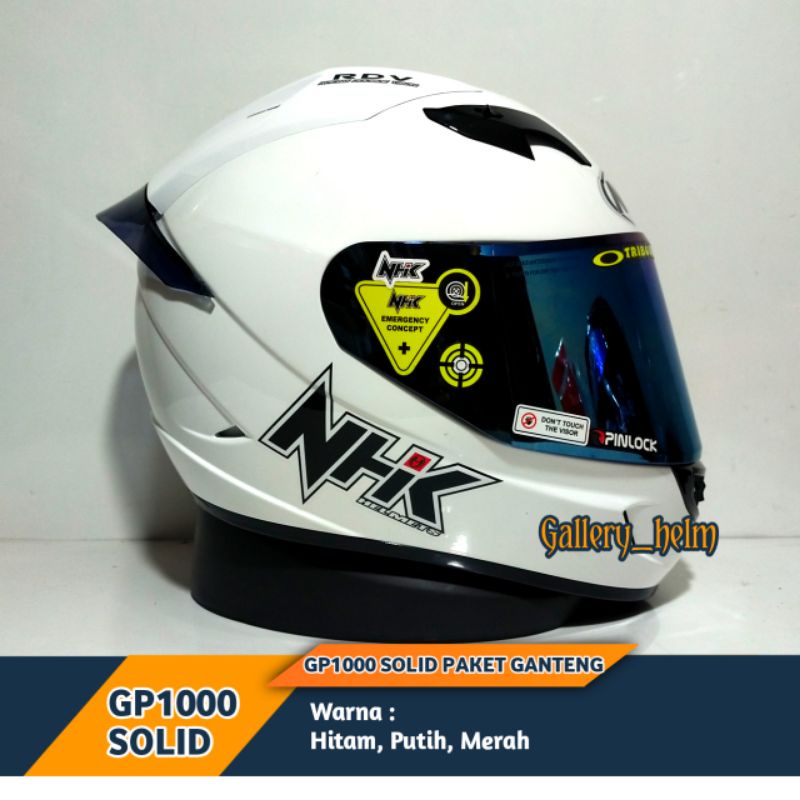 Jual HELM NHK GP1000 SOLID PUTIH | PAKET GANTENG NHK FULL FACE | Shopee ...