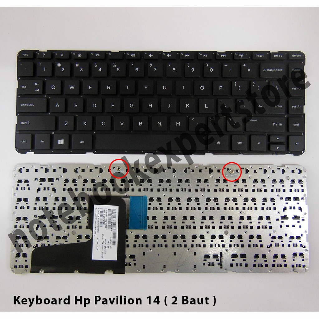 Jual Keyboard Laptop HP Pavilion 14 ( 2 Baut ) - Black | Shopee Indonesia