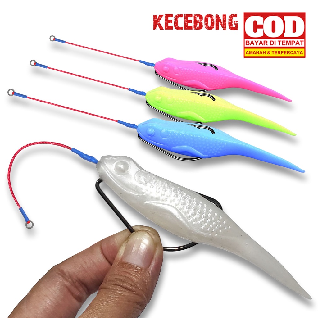 Jual Umpan Gabus Toman Bentuk Kecebong Wormhook Soft Bait Plastic For ...