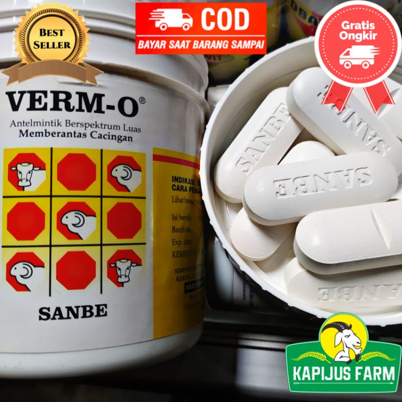 Jual Verm-O / Verm O Bolus Obat Cacing Sapi Kuda Kerbau Aman Untuk Ternak Bunting Harga Per ...