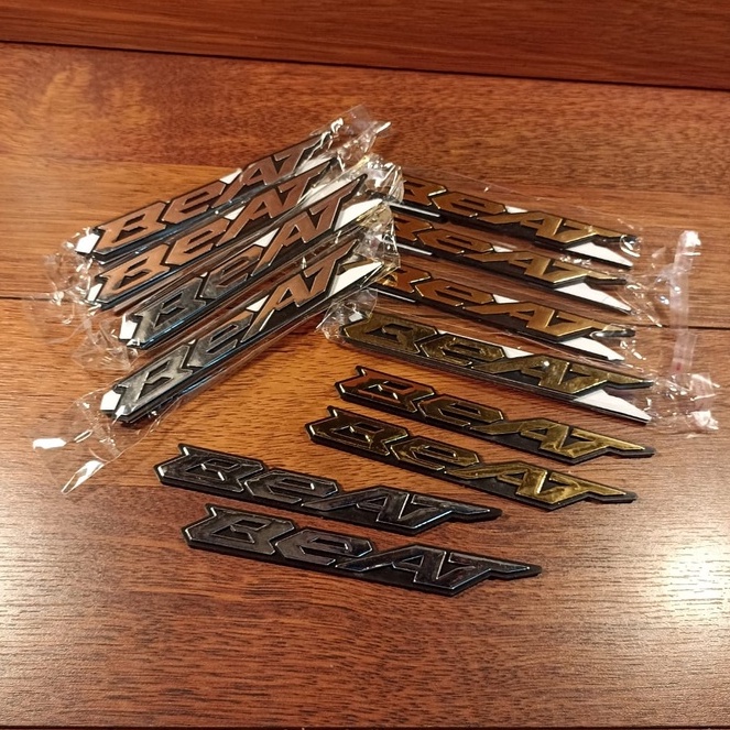 Jual EMBLEM LOGO TIMBUL 3D TULISAN BEAT - GOLD & CHROME - HIGH QUALITY ...