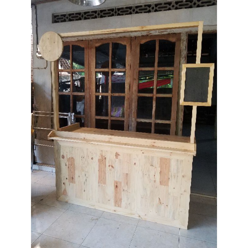Jual Etalase Booth Gerobak Jati Belanda Bisa Portable dan Permanen ...