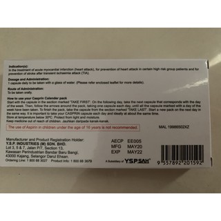 Jual CASPRIN 100mg ( 1 box isi 60 kapsul ) exp Mei 2022 | Shopee Indonesia