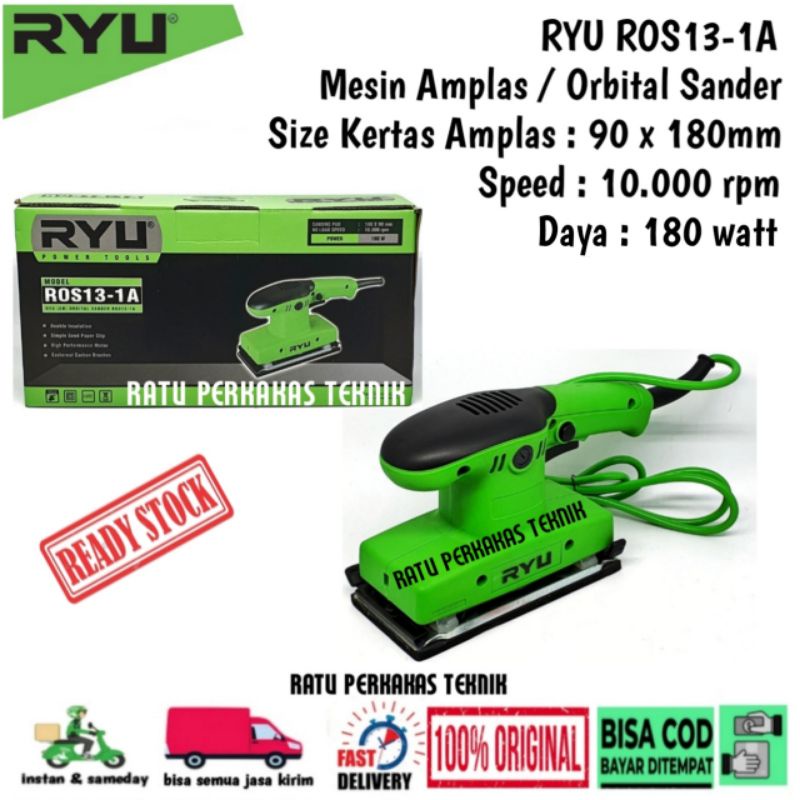 Jual MESIN AMPLAS LISTRIK / MESIN AMPLAS KAYU TEKIRO RYU ORBITAL SANDER ...