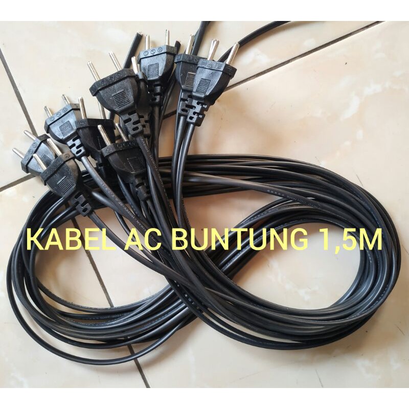 Jual KABEL AC 12V BUNTUNG 1,5 METER KABEL COLOKAN 12V KABEL LISTRIK 1 ...
