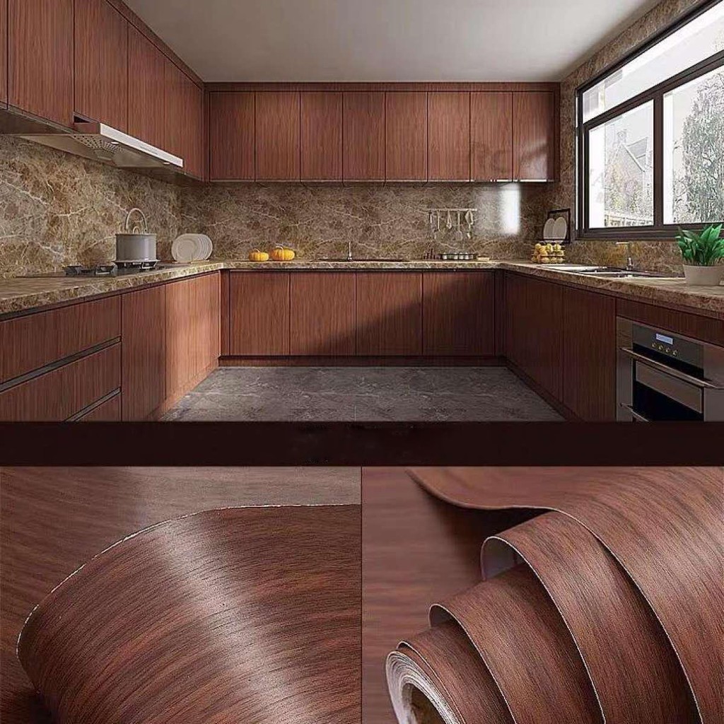 Jual Wallpaper Sticker KAYU COKLAT TUA Stiker PVC Lemari Pintu Meja ...