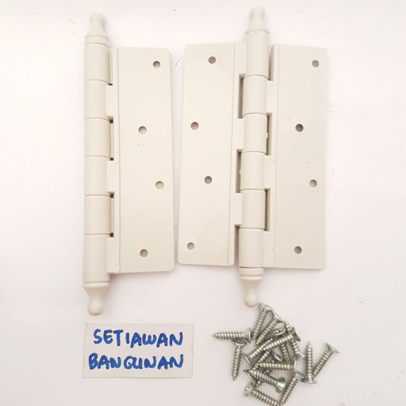 Jual Engsel PVC Lubang 4 / Engsel Pintu Plastik PVC Putih Kamar Mandi ...