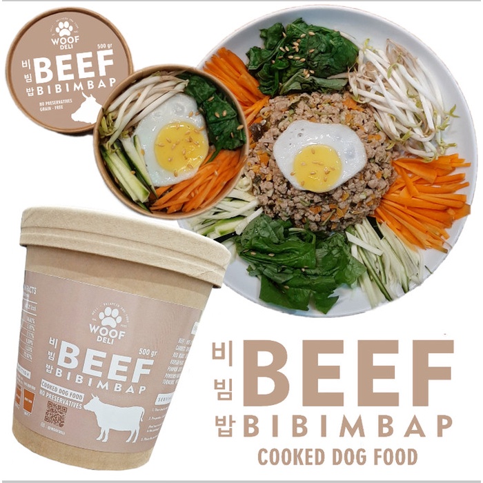 Jual Woof Deli BEEF BIBIMBAP COOKED DOG FOOD - 500 gr | Shopee Indonesia