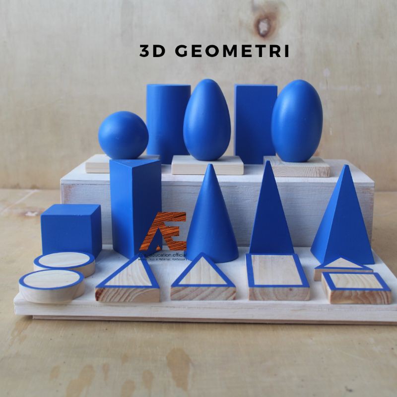 Jual Geometri 3D Geometri Montessori big size Mainan Edukasi Kayu ...