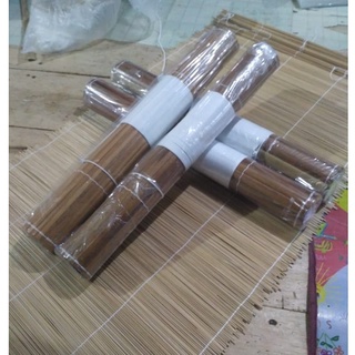 Jual krey bambu lidi kecil warna natural / tirai bambu gulung bisa bayar di tempat 60cm X 100cm ...