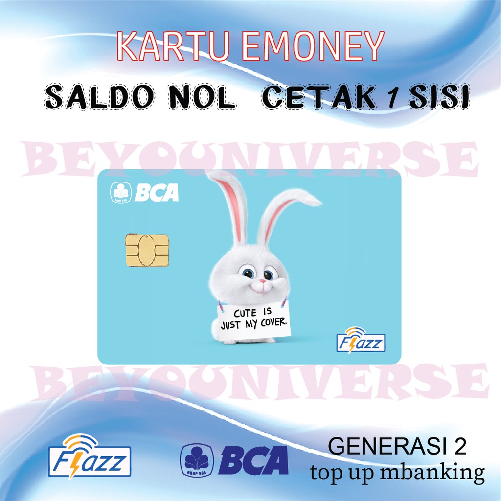 Jual Kartu Flazz BCA gen 2 E-Money Mandiri Design Film Aminasi Anak The Secret Life of Pets ...