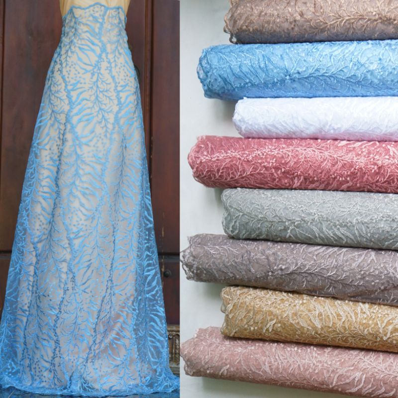 Jual Kain Tile Kain Tile Bordir Tile Akar Kain Tulle Bahan Tile Kain ...