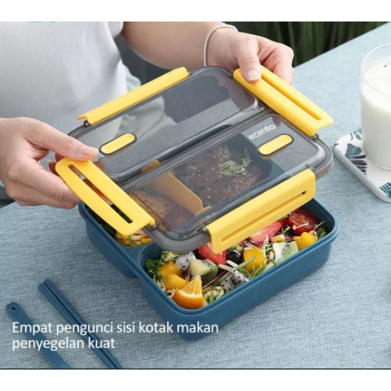 Jual LUNCH BOX TRANSPARAN BENTO BOX 1100 ML / KOTAK MAKAN BENTO BOX ...
