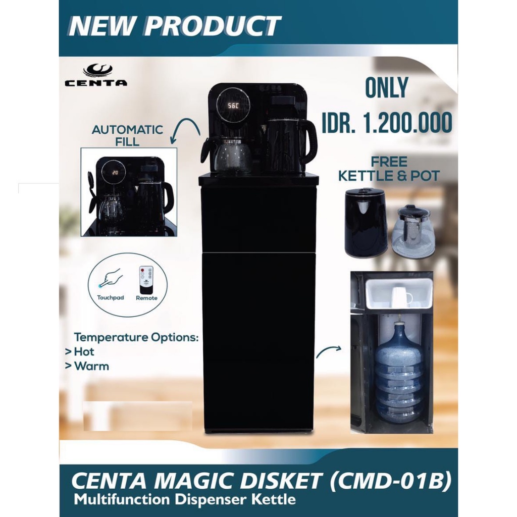 Jual DISPENSER CENTA MAGIC DISKET CMD-01B(HOT,WARM) GALON BAWAH | Shopee Indonesia