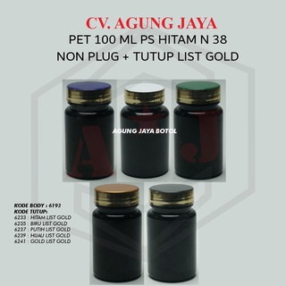 Jual Botol Obat 100 ml Tutup Chrome List Gold | Shopee Indonesia