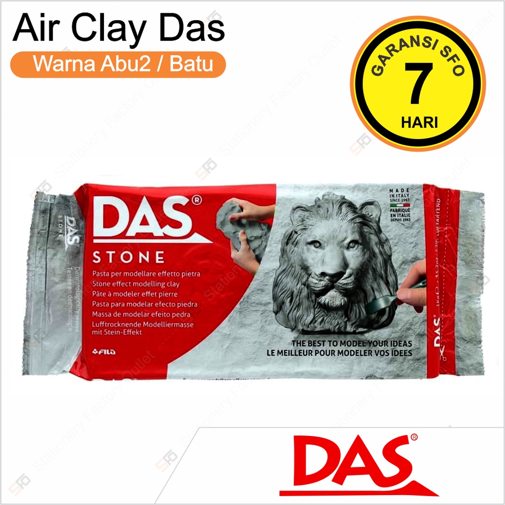 Jual Modelling Clay Das Stone 1 kg - tanah liat abu batu 1kg | Shopee ...