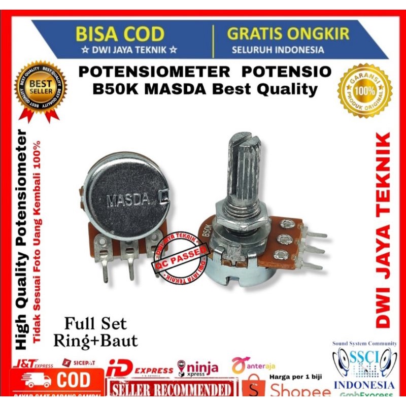 Jual POTENSIO MONO B50K MASDA Potensio Component Berkwalitas | Shopee ...