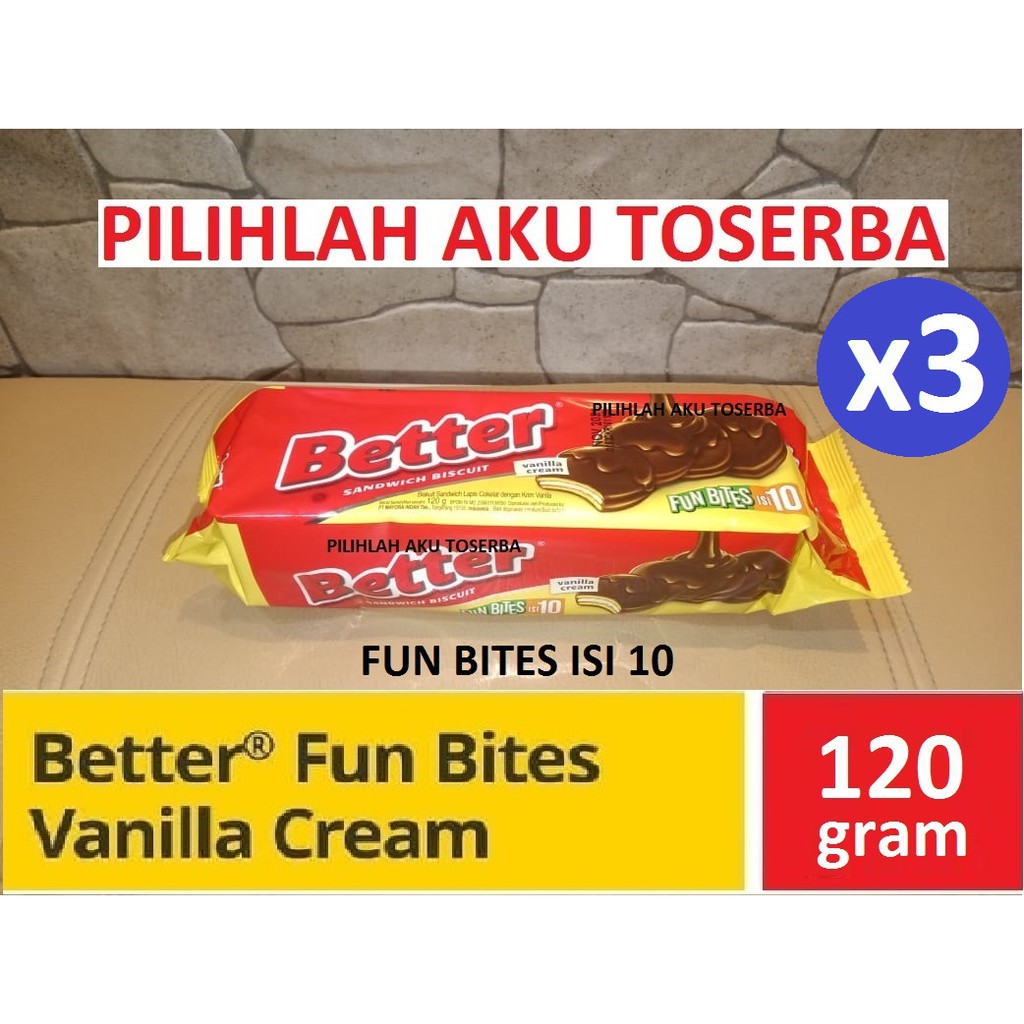Jual Biskuit Roma Better Fun Bites Isi 10 Sandwich Vanilla Cream ...