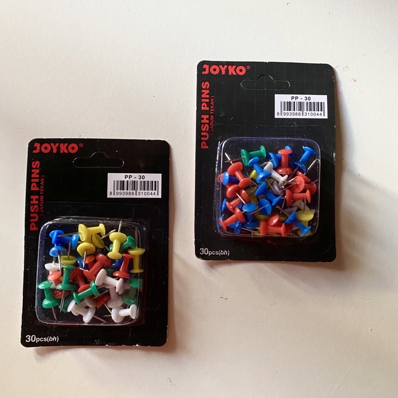 Jual Push Pins Joyko PP-30 / Jarum Tekan Paku Pin Warna Warni 30 pcs | Shopee Indonesia