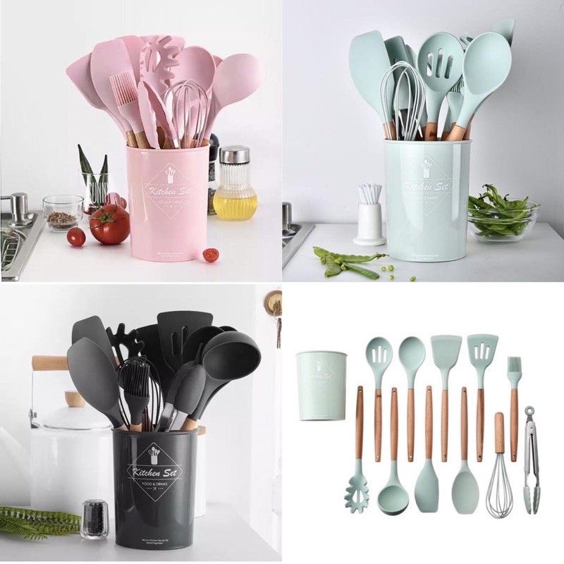 Jual SILICONE UTENSIL SET PERALATAN SPATULA SILIKON SUTIL KITCHEN SET ...