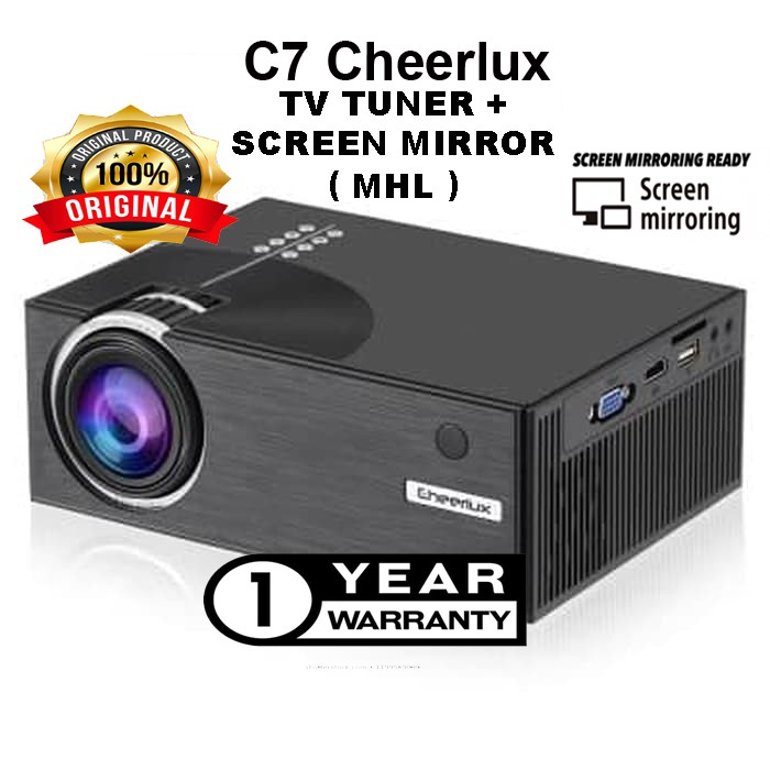 Jual New C7 MHL SCREEN MIRROR CHEERLUX mini LED projector 1500 lumens ...
