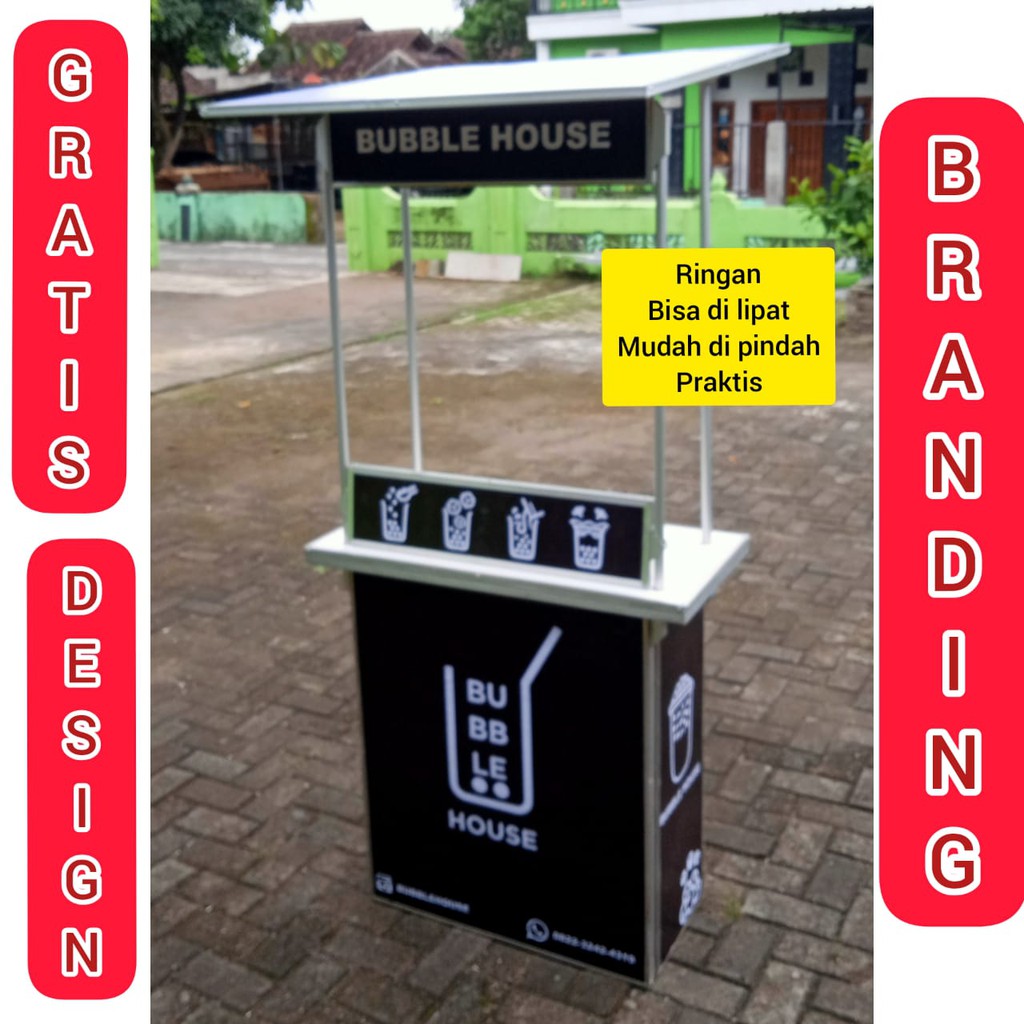 Jual Gerobak lipat atap / booth portable minuman / eventdesk Gratis ...
